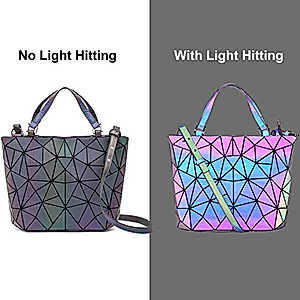Geometric Luminous Purses and Handbags Holographic Purse Lumikay Bag Reflective Leather Irredescent Tote NO.1