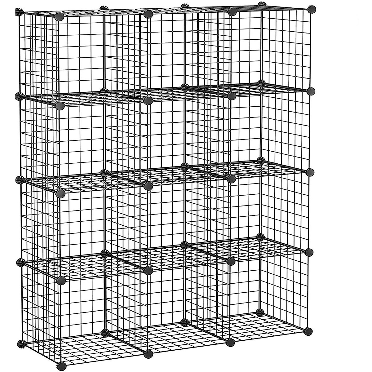 BASTUO Wire Cube Storage, Multipurpose Metal Cube Storage Organizer, Square Wire Storage Cubes (16 Cubes, Black)
