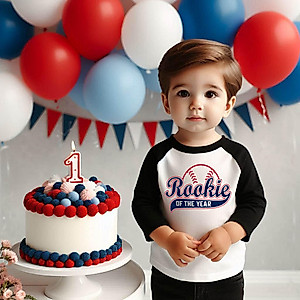Rookie of The Year First Birthday Baby Boy Custom T-Shirt for 1 One Year Old Toddler 1st Birthday Personalized Shirt Infant Kids Tee Black, 12 Months