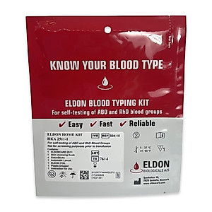 Eldoncard Blood Typing Kit, 3 Test Pack, Know Your Blood Type, Accurate Instant Home Testing, Determine A, O, B, Rhs-D Negative & Positive Groups