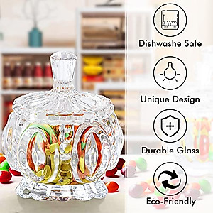 INFTYLE Glass Candy Dish with Lid Set of 4 Crystal Glass Candy Jar Jewelry Box Dappen Dish Cookie Jar for decorative storage gift idea