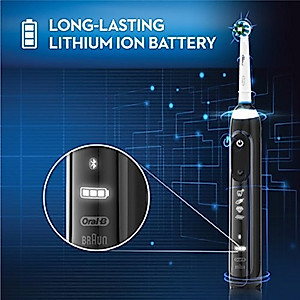 Oral-B 7500 Electric Toothbrush, Black with 3 Brush Heads and Travel Case - Visible Pressure Sensor to Protect Gums - 5 Cleaning Modes - 2 Minute Timer