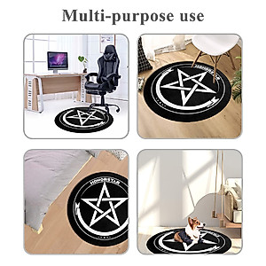 Honorstar Office Chair Mat for Carpet and Hardwood Floor Gaming Chair Mat Round 39 Inch Carpet Protector Desk Chair Mat for Rolling Chair Floor Mat Anti Slip for Home Office Gaming Room Black-A