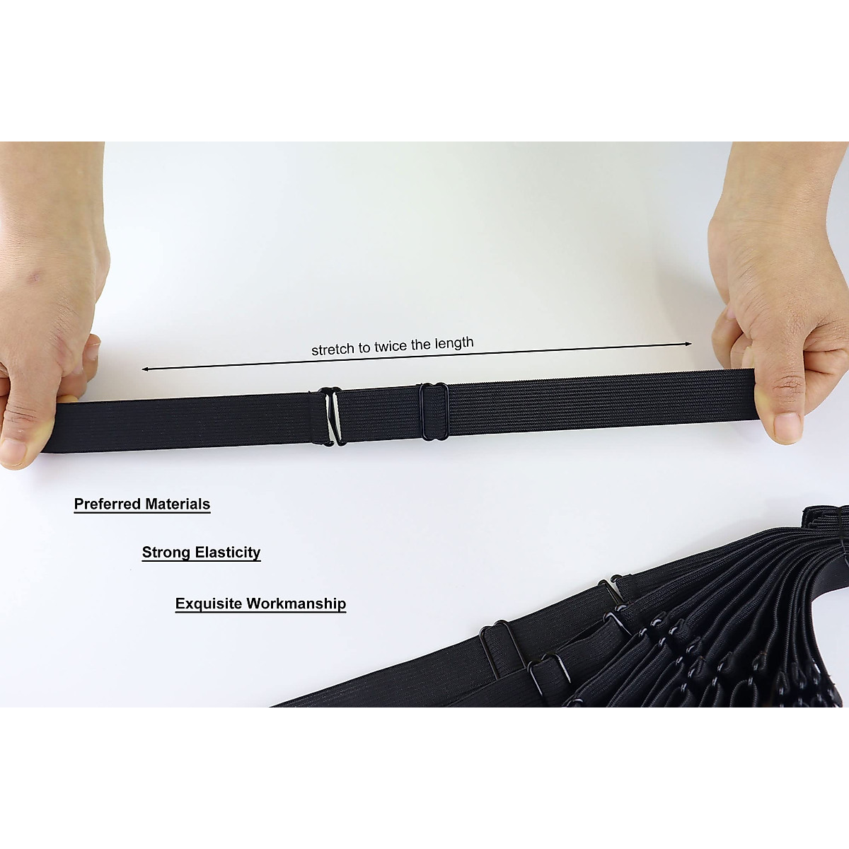 PIESOYRI 6PCS Adjustable Elastic Bands for Wigs, Adjustable Wig Straps for Making Wig Glueless, Adjustable Wig Bands for Keeping Wigs in Place (Size: 1 * 14inches)