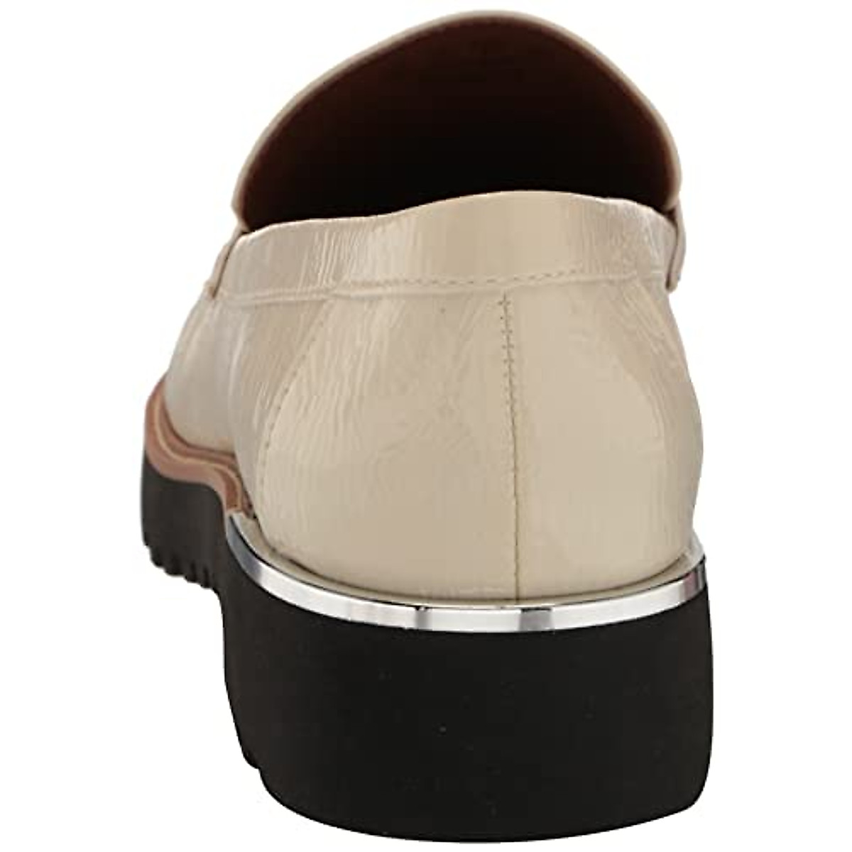 Franco Sarto Womens Carolynn Lug Sole Loafer with Tassel Detail, Putty White Patent, 9.5