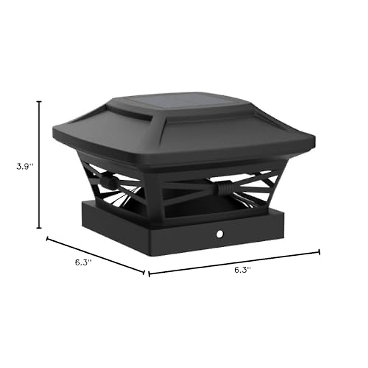 Davinci Lighting Renaissance Solar Outdoor Post Cap Lights - Includes Bases for 4x4 5x5 6x6 Posts - Bright LED Light - Slate Black (8 Pack)