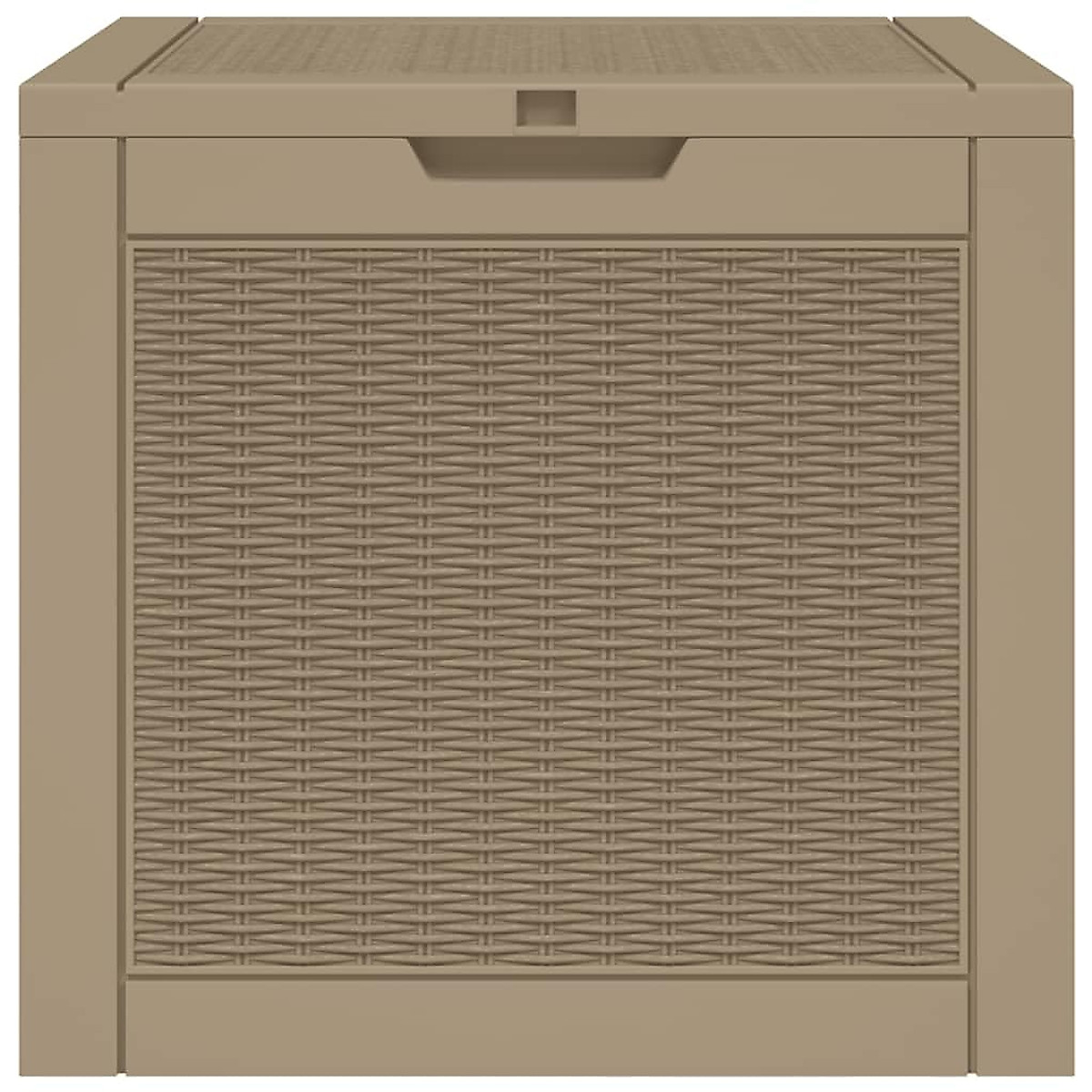 TIFITGO Asomie Patio Storage Box Light Brown 21.9"x16.9"x20.9" Polypropylene Indoor stockage bin home chest house tank Outdoor Furniture Outdoor Storage Boxes US Stock Fast Shipment White