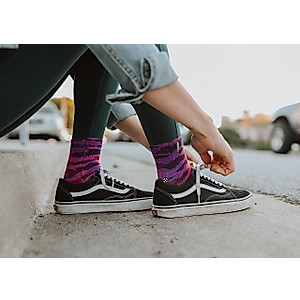 MERGE4 Purple Water Color Quarter Crew Socks for Men and Women