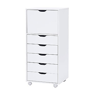 Naomi Home Ultimate Sewing & Craft Storage Cabinet - 6 Drawer Organizer for Arts, Crafts, Sewing Supplies & More - White Multipurpose Cabinet with Ample Space - 6 Drawer, White