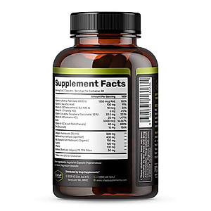 Hair Growth Supplement for Men - Grow Hair, Stop Hair Loss & Regrow Hair, Beard Growth, Skin and Nail Vitamin - Mens Hair Regrowth with Biotin for Men, Kelp, Bamboo & More (60 Capsules)