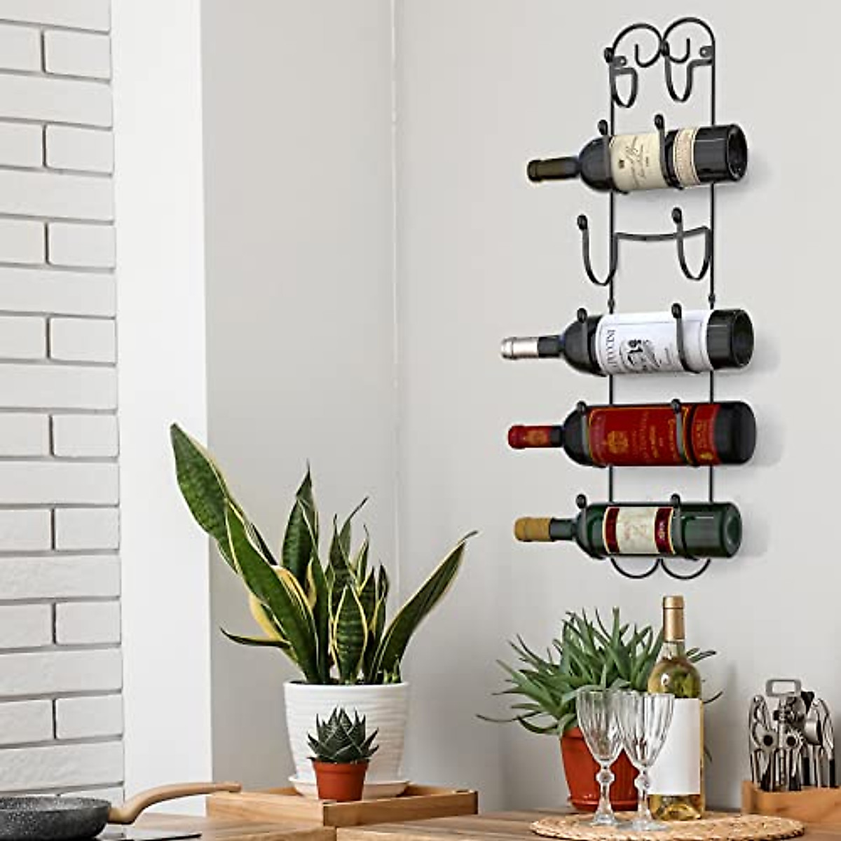 DecoBros Wall Mount Multi-Purpose Towel/Wine/Hat Rack, Bronze