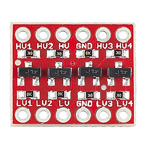 SparkFun Logic Level Converter - Bi-Directional Step Down 5V Signals to 3.3V and Steps up 3.3V to 5V Board Dimensions: 0.63 x 0.52 (16.05 x 13.33mm)