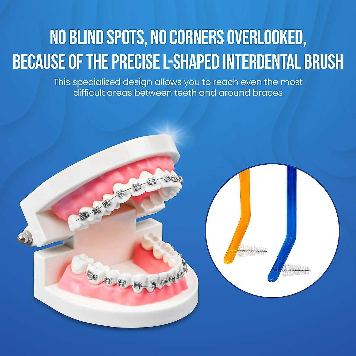 AIM DENTAL SUPPLY Toothbrush for Braces, Soft Head Braces Toothbrush, V Trimmed Design 2-Pack | Quick Orthodontic Cleaning | Deep Clean Braces at Home (Pack of 2)