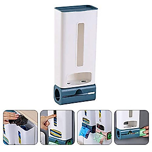Cabilock Wall Mount Grocery Bag Dispenser Wall Mount Garbage Bag Saver Hanging Storage Box for Household Kitchen Bathroom