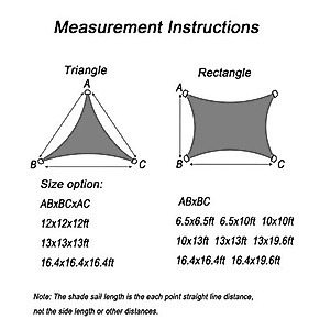 Insun 95% Sunscreen Anti UV Water Resistance Oxford Cloth Rectangle Sun Shade Sail Awning Shade for Outdoor Garden Patio Party White 6.5'x10'