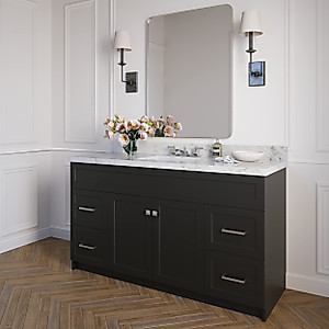 ARIEL Hamlet 60 in. Single Sink Base Cabinet in Black