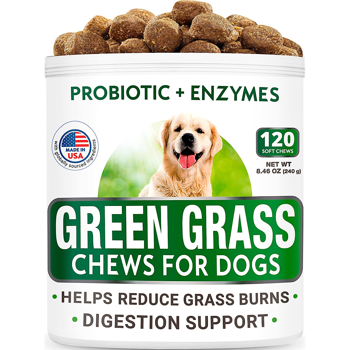 Hemp + Glucosamine + Grass Treatment for Dog Urine Bundle - Joint Pain Relief + Grass Restore - Hemp Oil, Chondroitin w/MSM, Omega 3 + Probiotics - Hip & Joint Supplement + Pee Lawn Repair - 240 Chews