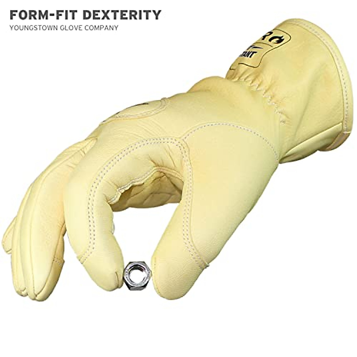 Youngstown Glove Leather Ground Utility Gloves for Men - Kevlar Lined - Cut, Puncture, Flame Resistant, Arc Rated, - Tan, X-Large