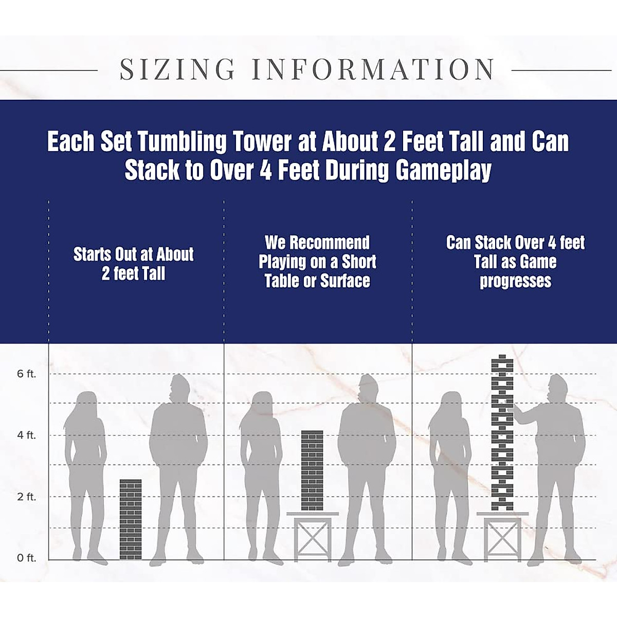 GOTHINK Giant Tumble Tower Game, Large Tumbling Tower Stack to Over 4 FT 54pcs Wooden Jumbo Blocks for Outside Yard Games with Carry Case Timber Stacking Game Night Toy Gift for Kids Adults Family