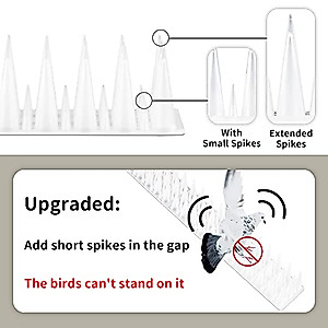 EcoGrowth Bird Spike for Bird Cat Squirrel, Fence Spike to Keep Pigeon Raccoon Away, Bird Spikes Security for Railing, Roof - 22 Pack (21.6 FT)