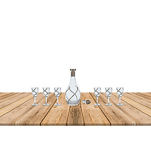 Glazze Crystal VNG-080-PL Red Wine Glasses Set | Hand-Cut with an Interwoven 24K Platinum Detailing Throughout | Stunning Stemware Designed to Perfection | Set of 6, 8.5" Tall 10 oz capacity