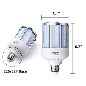 Auzilar 40W LED Corn Light Bulb Corn Lamp (280W Equivalent 6500K) Cool Daylight White Corn LED Bulb E26/E27 Medium Base for Indoor Garage Factory Warehouse Backyard 85V-265V (2-Pack)