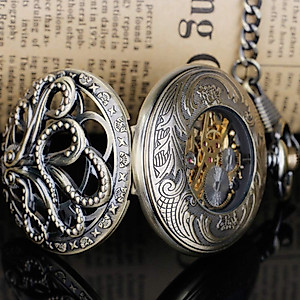 Classic Hollow Design Hand Winding Mechanical Pocket Watch Mens Watches