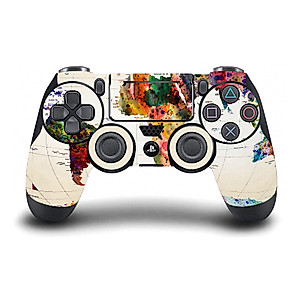 Head Case Designs Officially Licensed Mark Ashkenazi Map Of The World Art Mix Matte Vinyl Sticker Gaming Skin Case Cover Compatible With Sony PlayStation 4 PS4 Slim Console and DualShock 4 Controller