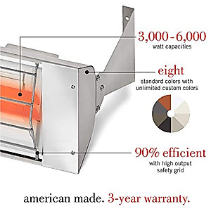 Infratech WD-6024 SS Stainless Steel 61.25” Dual Element Fixture 6000 Watt, 240 Volt, Stainless Steel