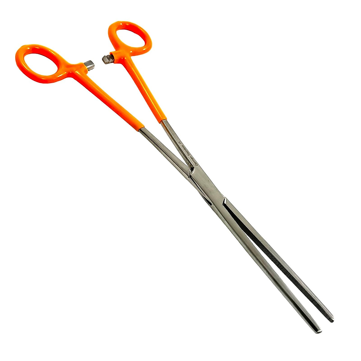 German Stainless Straight + Curved Hemostat Forceps, Hemostat Forceps clamp 10" (Cynamed Brand) set of 2 ea …