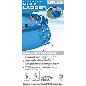 Intex 58978E Pool Ladder with Barrier for 48-Inch Wall Height Pools