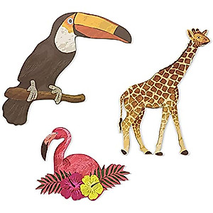 Jungle Animal Safari Paper Cutouts for Home and Party Decor (12-Count)