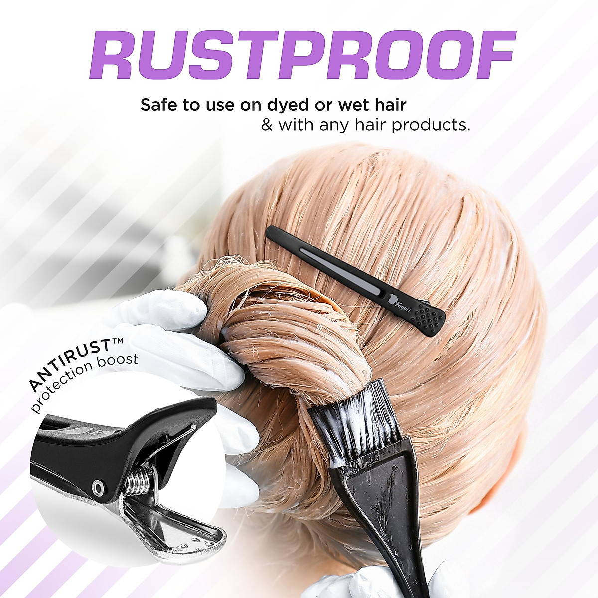 Fagaci Firm Grip Hair Clips with Silicone Band - Durable Duckbill and Alligator Clips for Sectioning, Styling, and Salon Use