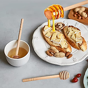 BLUE TOP 20PCS Wooden Honey Dipper Stick 6 Inch Individually Wrapped Honey Stirrer Stick,Honeycomb Sticks,Honey Wand for Honey Jar Dispense Drizzle Honey and Wedding Party Favors Gift.