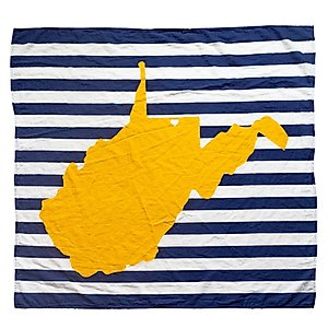 TWIG & BALE Morgantown West Virginia Baby Blanket Organic Cotton Muslin Swaddle Blanket - 47" x 43" - Fans of WVU Baby Gift for Boys Girls Newborn Receiving Blankets
