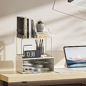 CISIREE Bathroom Countertop Organizer, 2 Tier 2 Drawer Large Skincare Organizers,Luxury Makeup Organizer Countertop,Exquisite Bathroom Vanity Organizer,Clear