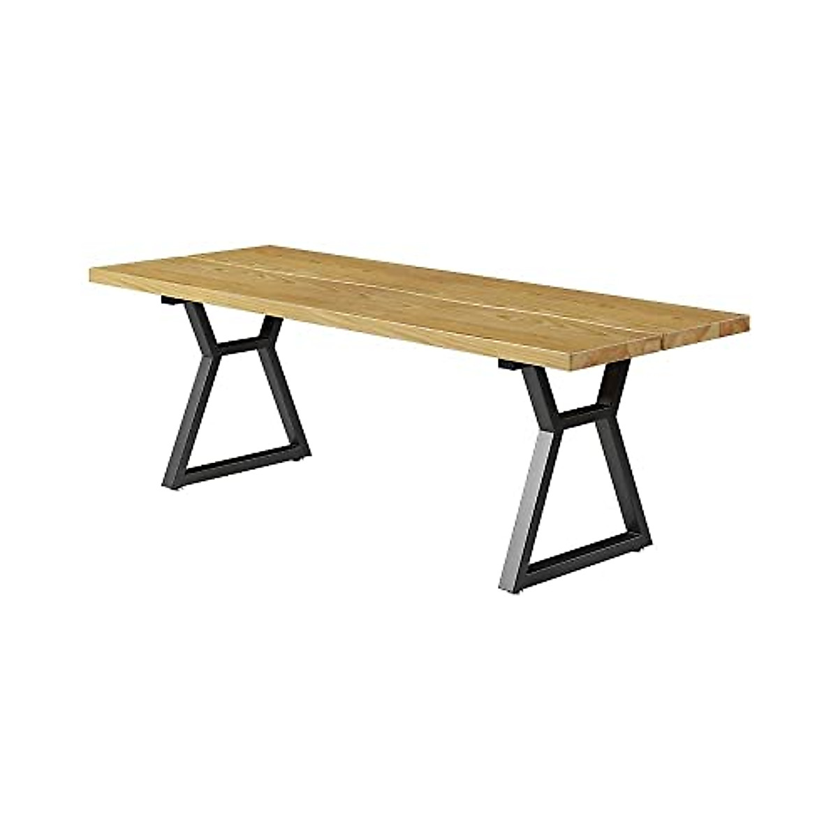 homary 70.9" Natural Industrial Dining Table for 6-8 People, Rectangular Wood Kitchen Table with Metal Legs