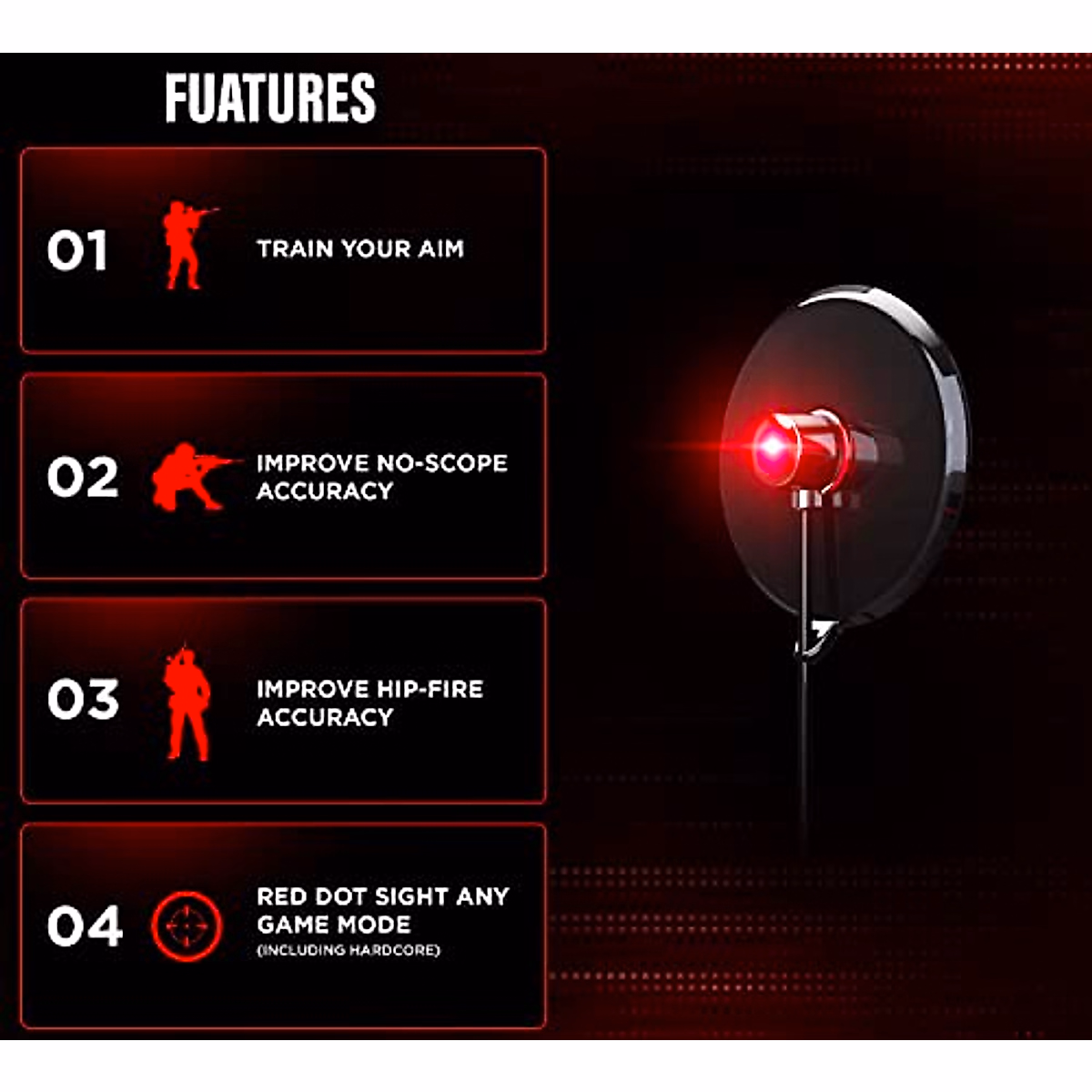 Hipshotdot PRO Color and Brightness Control Dot LED Aim Assist Mod for Gaming TV Compatible with Xbox, Playstation, Nintendo and PC - Works with All Shooter Video Games and FPS or TPS (Hipshotdot PRO)