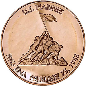 Private Mint 1 oz .999 Pure Copper Round/Challenge Coin (U.S. Marines - Iwo Jima)