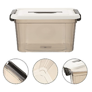 Zerodeko Storage Bins Storage Latches Box Plastic Storage Bin Stackable Storage Organizer Box with Lid Storage Bin Clothes Box Sundries Latches Bin for Garage Office Plastic Storage Bins