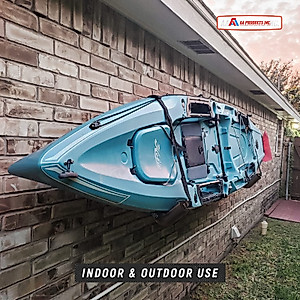 AA Products Kayak Storage Wall Mount Racks for Canoe Kayak Paddle Boards Wall Hanging Hooks, Set of 2