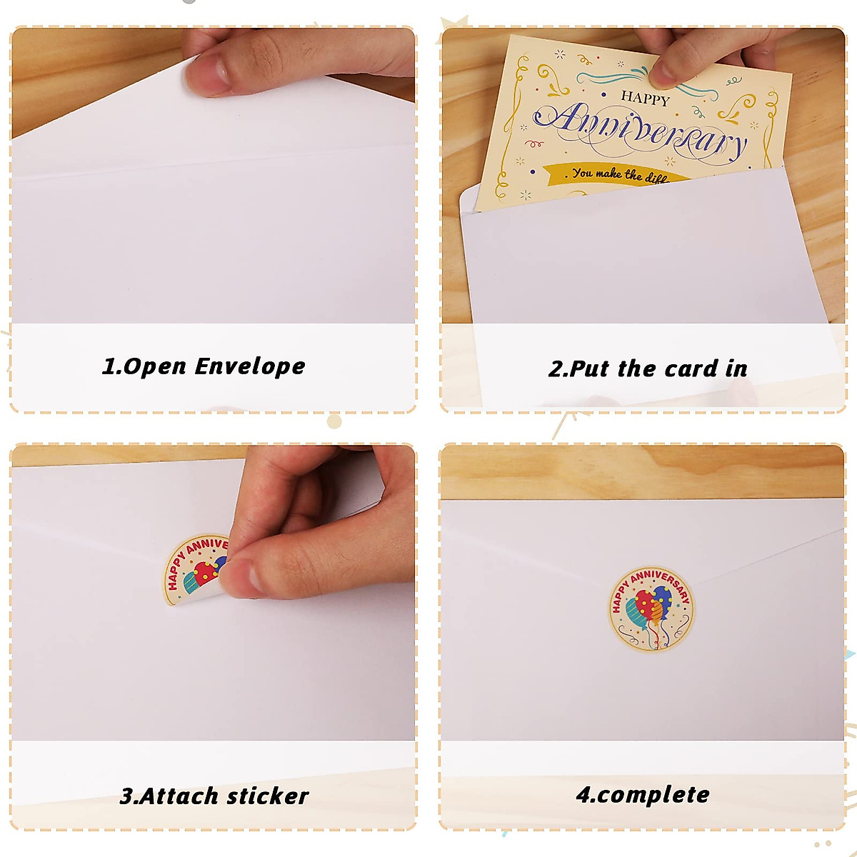 72Sets Employee Anniversary Cards Business Employee Thank You Cards Encouragement Work Team Greeting Cards 6 Different Design Card Notecards Staff Appreciation Anniversary Cards including 36Pcs