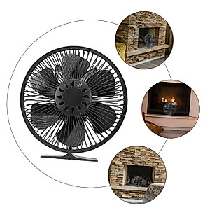 Veemoon Stove Fan Fan 6 Blades Fireplace Fan Heat-Powered Oscillating Stove Fan for Wood Burning Stoves