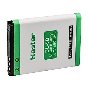 Kastar BL-5B Battery 1-Pack Replacement for Nok 2610, 3220, 3230, 5070, 5140, 5140i, 5200, 5208, 5300, 5300 XpressMusic, 5320 XpressMusic, 5500, 5500 Sport, 6020, 6021, 6060, 6070, 6080