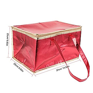 GRIRIW Insulated Bag Pizza Carrier Bag Warmer Bags Food Decor Insulated Food Bag Insulated Pizza Bag Cooler Bags Insulated for Travel Decorative Thermal Food Bag Film Red