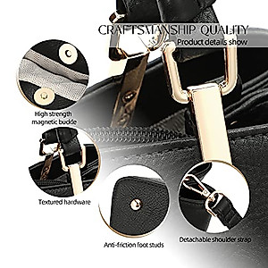 KouLi Buir Hobo Bags for Women Large PU Leather Purses and Handbags Shoulder Bags Ladies Crossbody Bags Top Handle Tote Bag (Black)