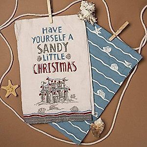 Primitives by Kathy Beach Holiday Dish Towel Set, A Sandy Little Christmas