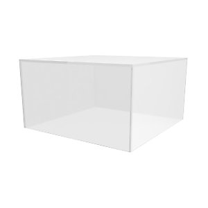 Frosted Acrylic Display Box Counter Retail Merchandise Storage Bin No Lid with Open Bottom 7" x 7" x 4" Flippable Cubby for Tradeshows and Expos by Marketing Holders