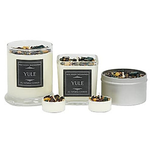 Yule Candle by New Moon Beginnings - Winter Holiday Candles - Herb & Crystal Candles - Soy Candle - Winter Solstice Candles