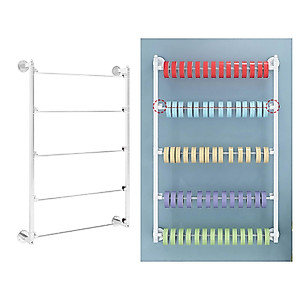 Luzhengyang Wire Spool Rack Organizer Holder for Domestic Embroidery Quilting Accessories | Iron Spool Stand for Easy Storage | Wall Mounted Ribbon Thread Key Holder | - White